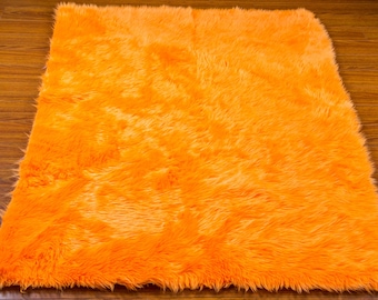 Orange shag rug | Etsy