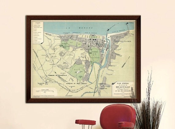 Deauville map Plan de la ville de Deauville Old map