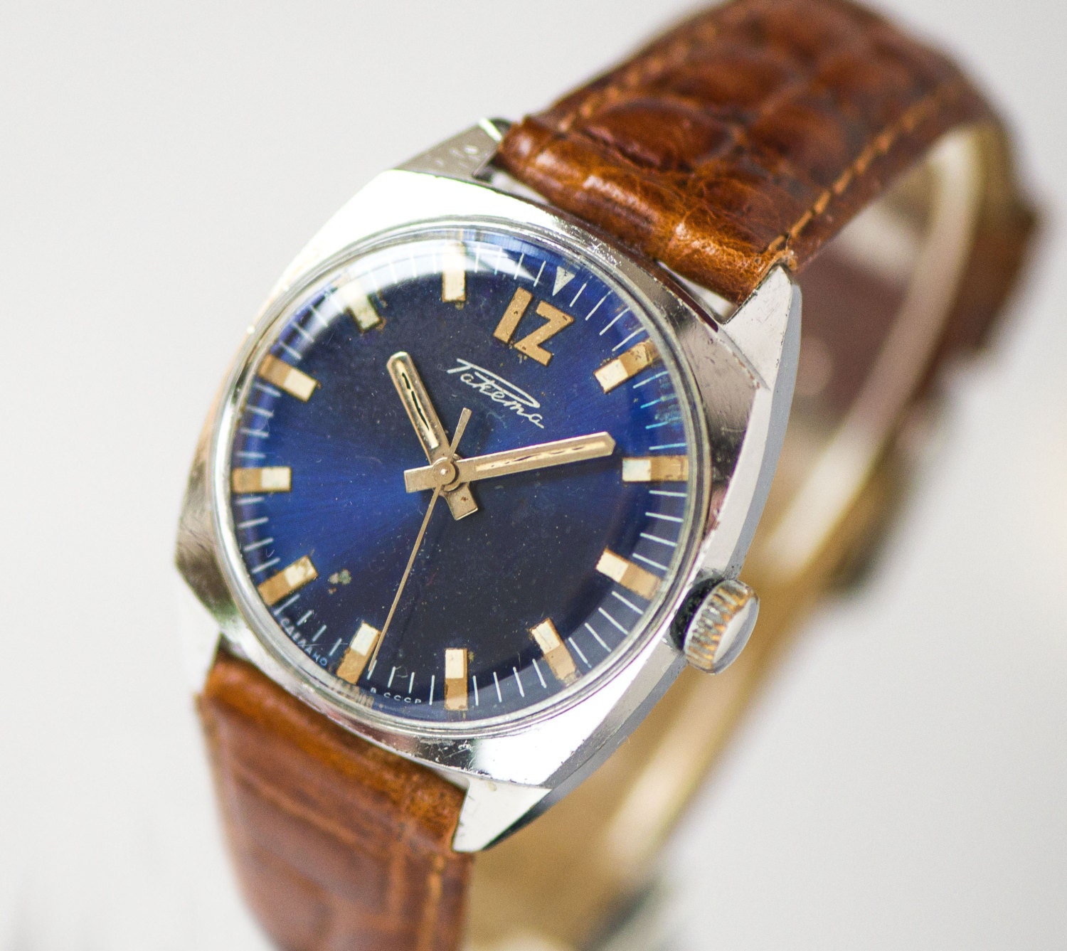 Modern men’s wrist watch, Rocket navy face gent’s wristwatch, anti ...