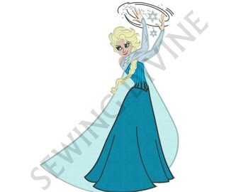 FROZEN ELSA APPLIQUE Design 5x7 & 6x10 Download Machine Applique ...