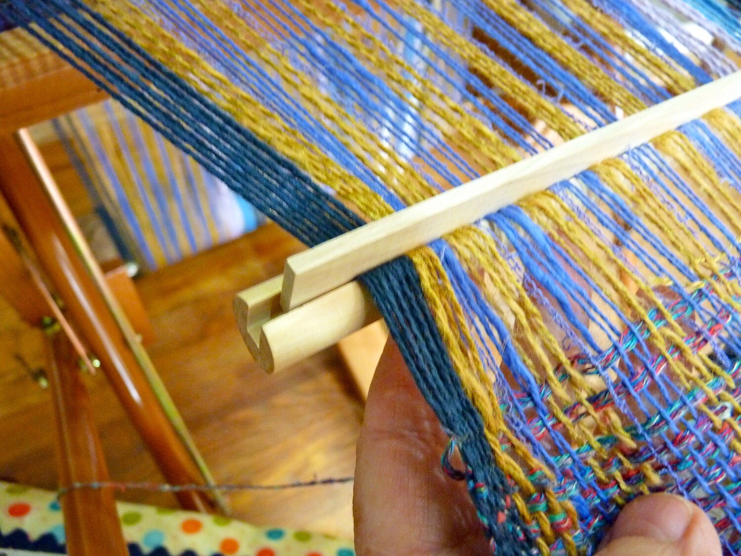 Saori weaving tying rod for clipping warps in stock ready to