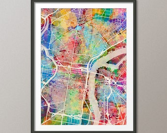 Philadelphia Heart Map Print Pennsylvania Map Print