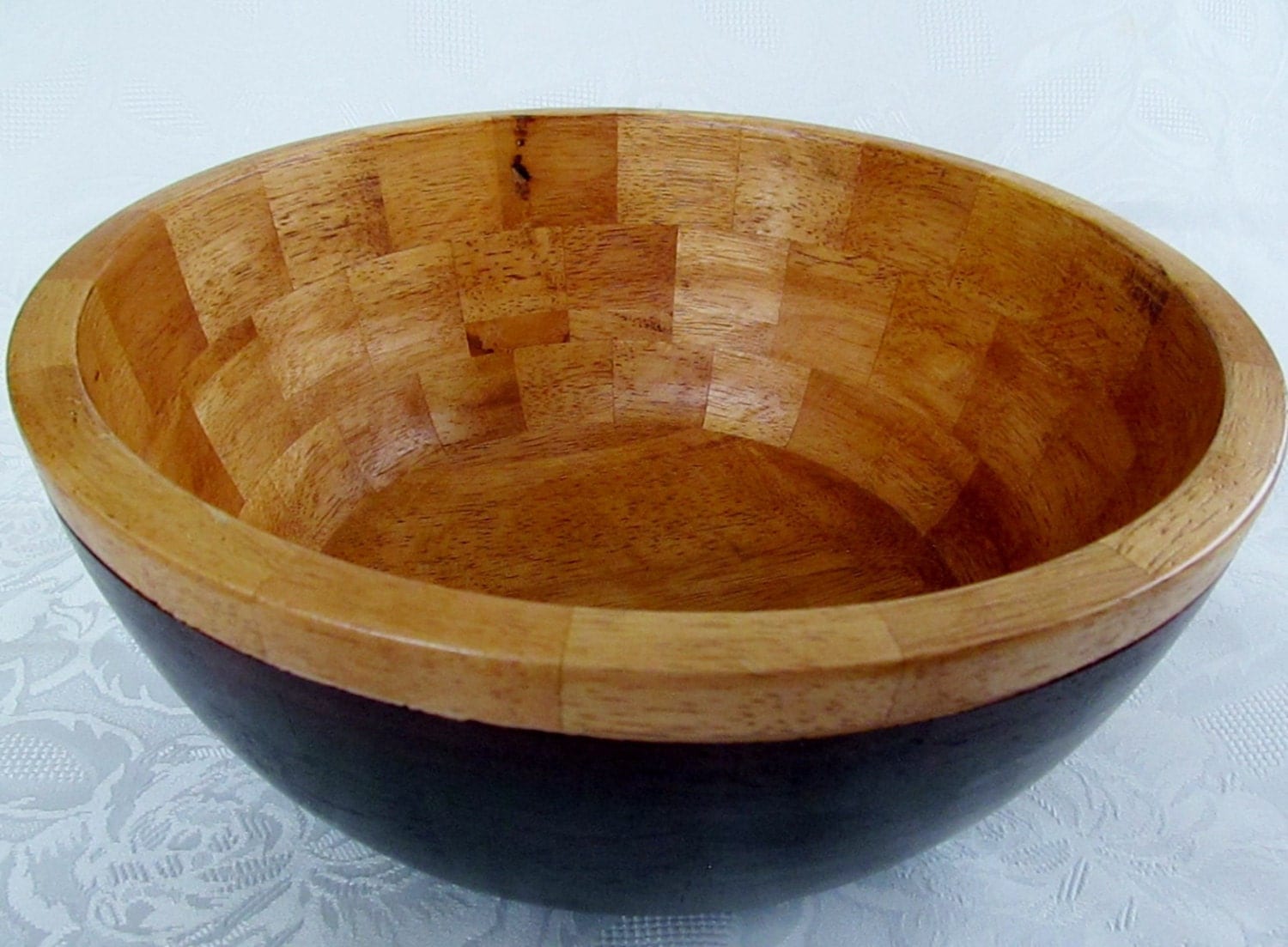 Vintage Large Wooden Block Weave Bowl – Haute Juice