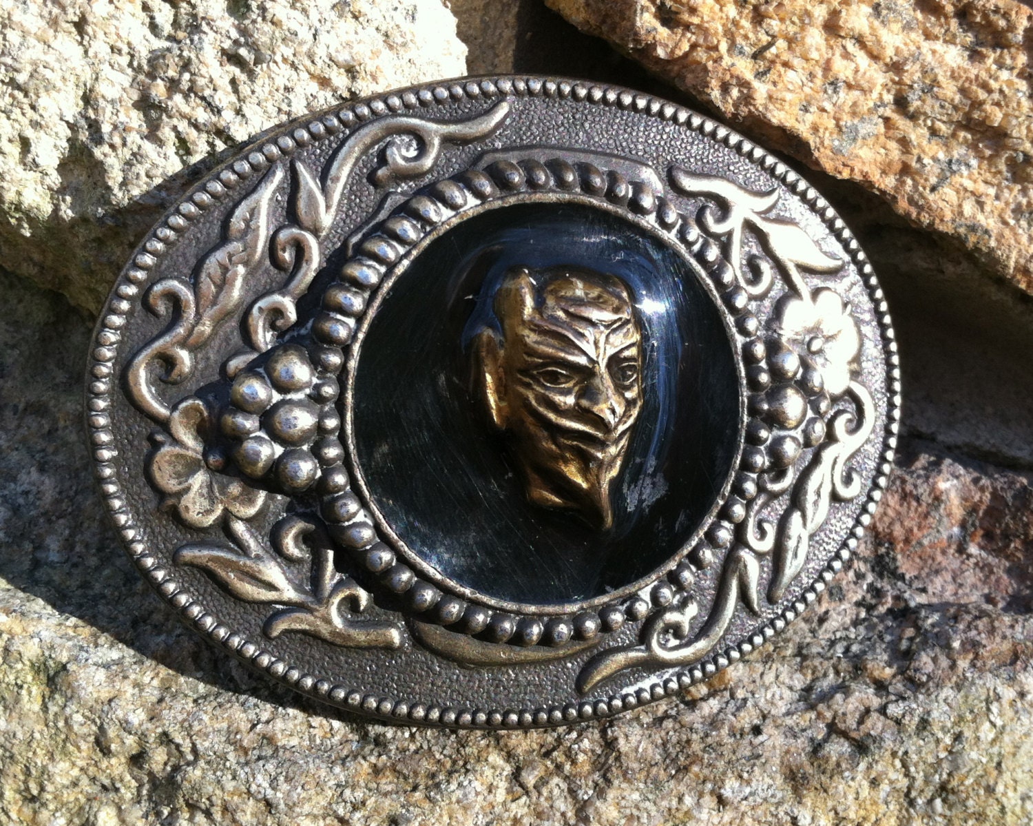 Vintage 70s Devil Head Belt Buckle By Birdsandarrows On Etsy