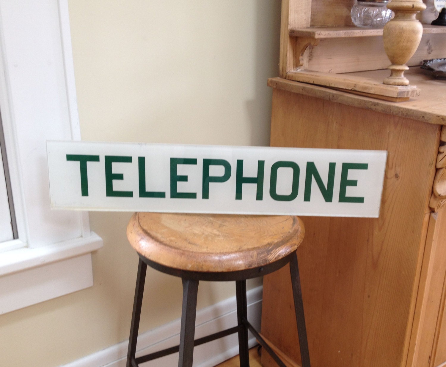 VINTAGE TELEPHONE SIGN Phone Booth Pay Phone by absenceofcolor