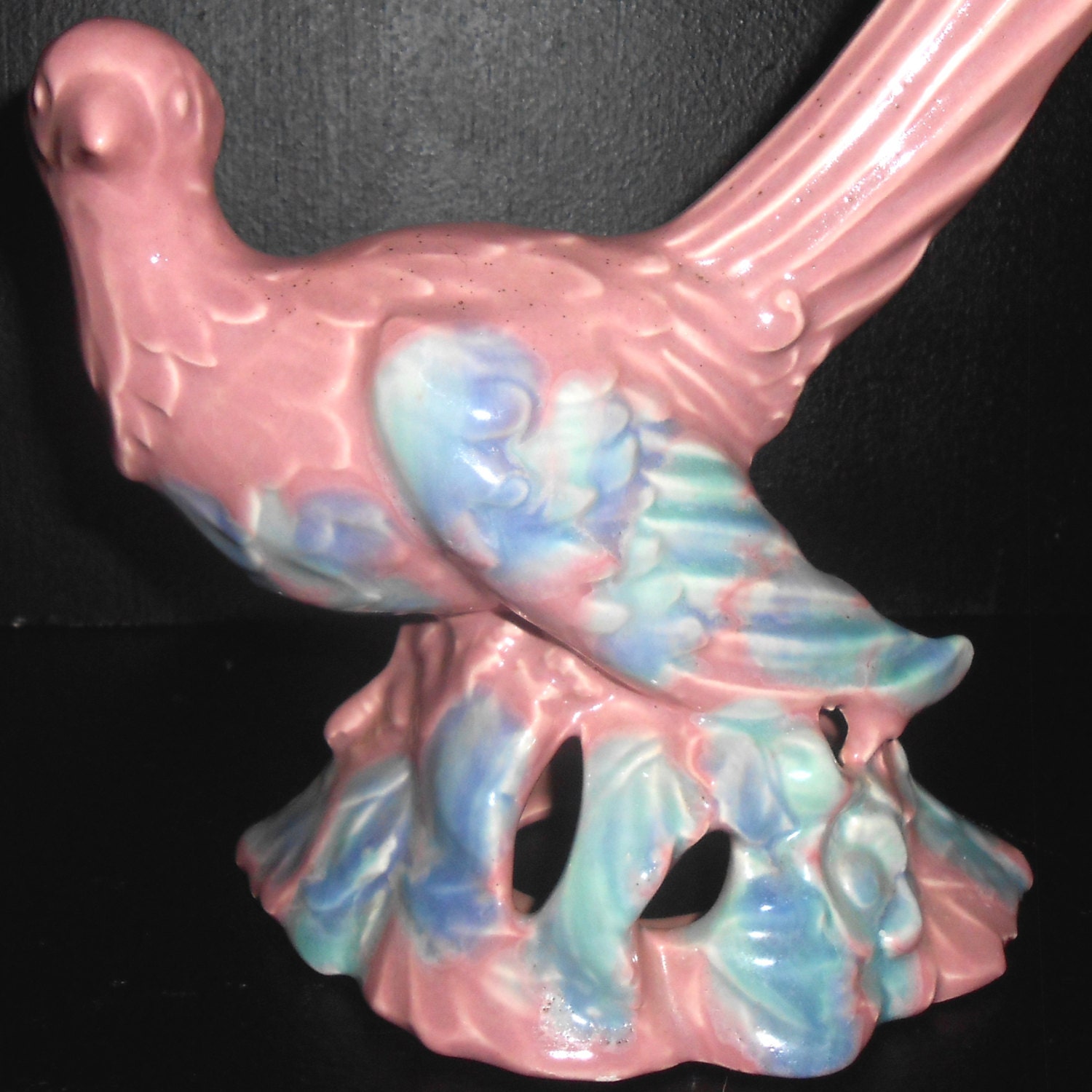 Vintage Figurine Pheasant Royal Haeger Pink Mauve by TheBackShak