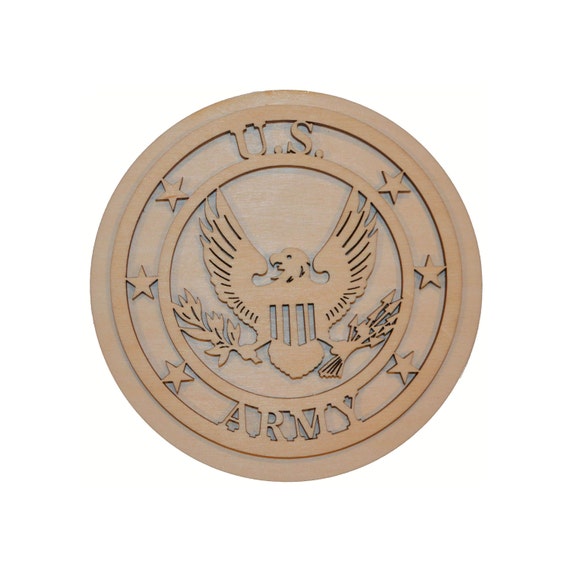 US Army Wooden Cut Out Unfinished Wood Military Crafts 5