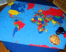 Unique world map tapestry related items | Etsy