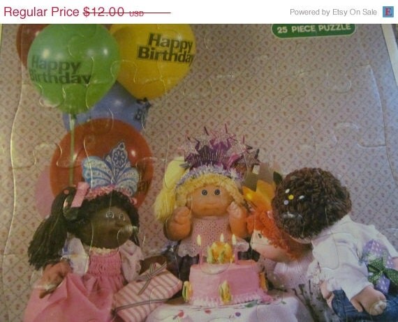 Cabbage Patch Birthday Party Childrens Puzzle by ReVintageLannie