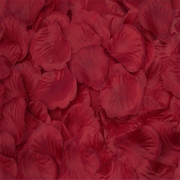 1000 pcs Dark Red Rose Petals Silk Flower Petals For Wedding