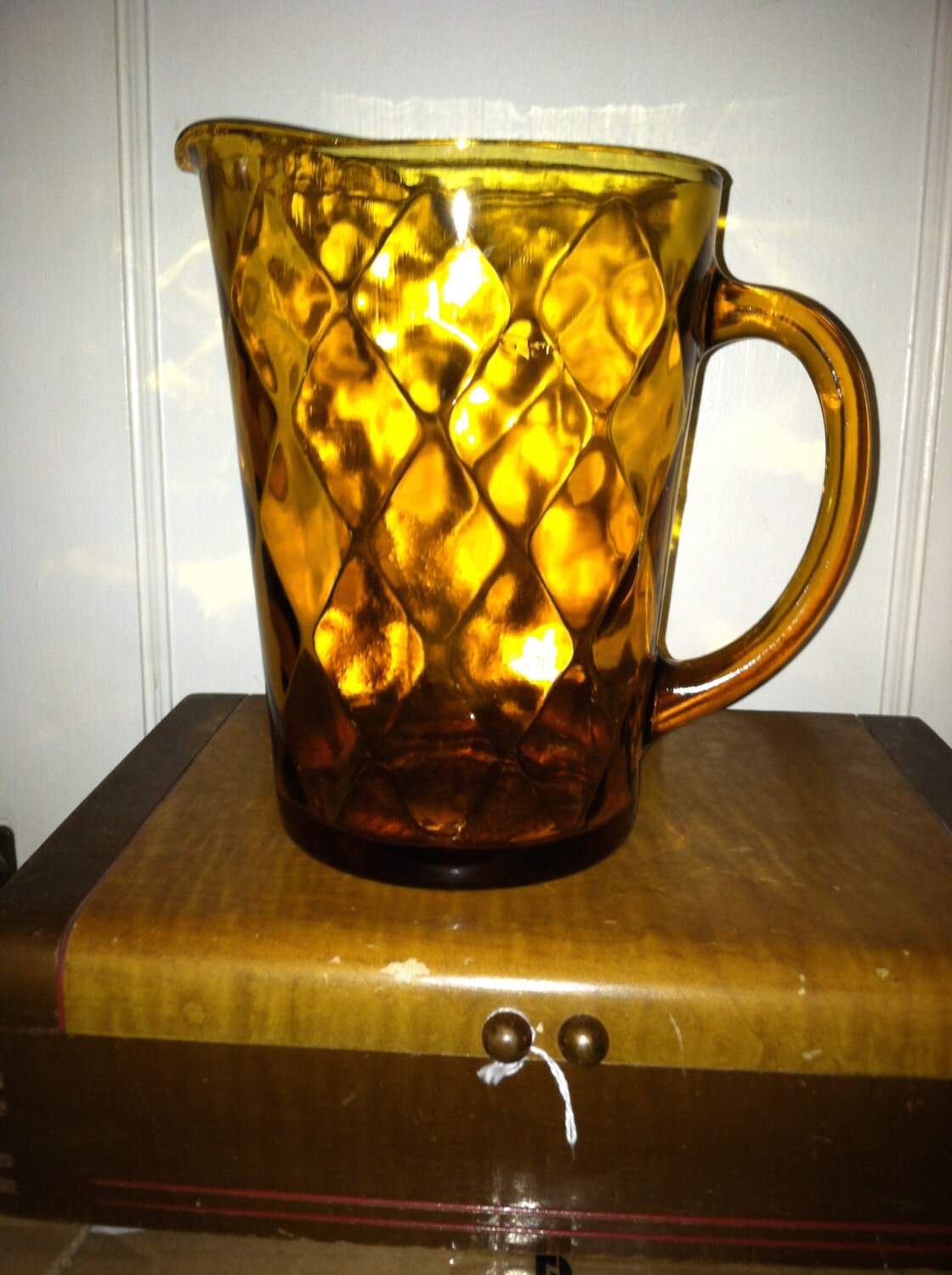 Amber Pressed Glass Pitcher – Haute Juice