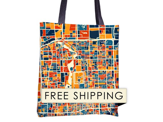 Beijing Map Tote Bag China Map Tote Bag 15x15 by iLikeMaps