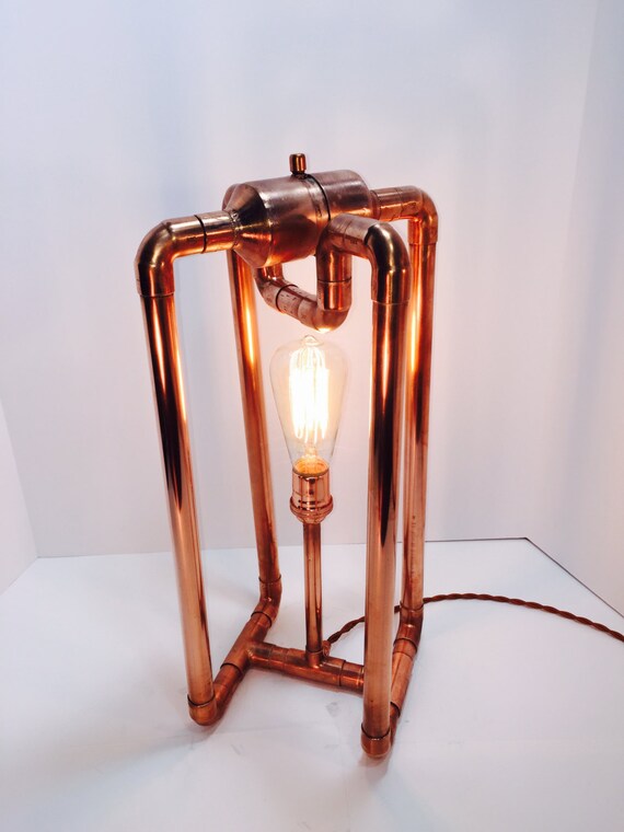 Copper pipe table lamp