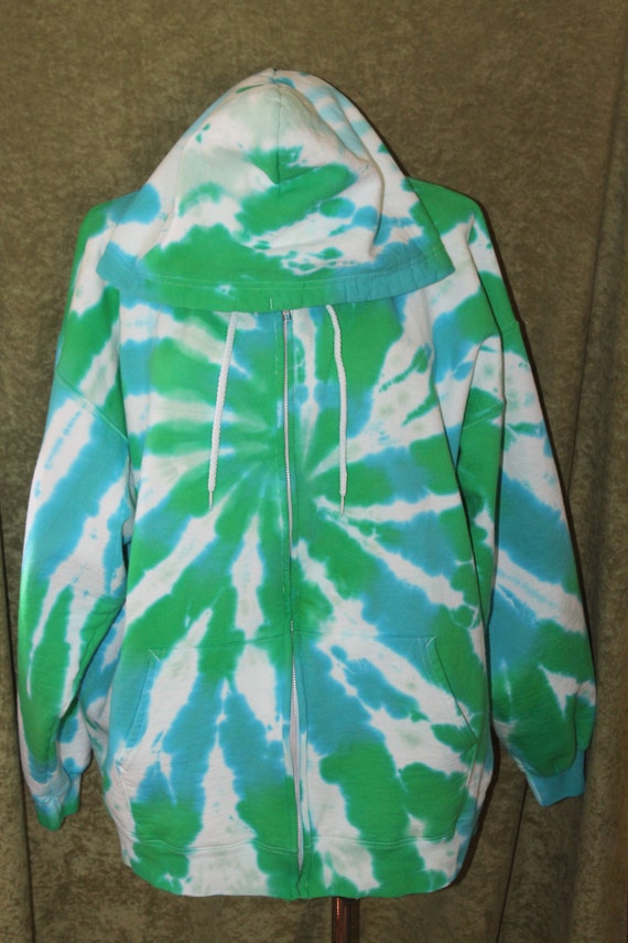 Tie Dye Zip Up Hoodie L By Tiedyeandmore On Etsy