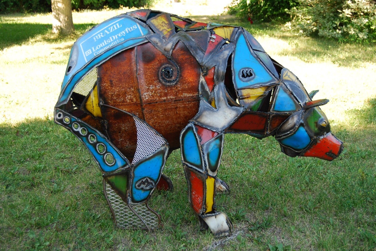 Made to Order Outdoor Metal Bear Cub Sculpture Made Out of Found ...