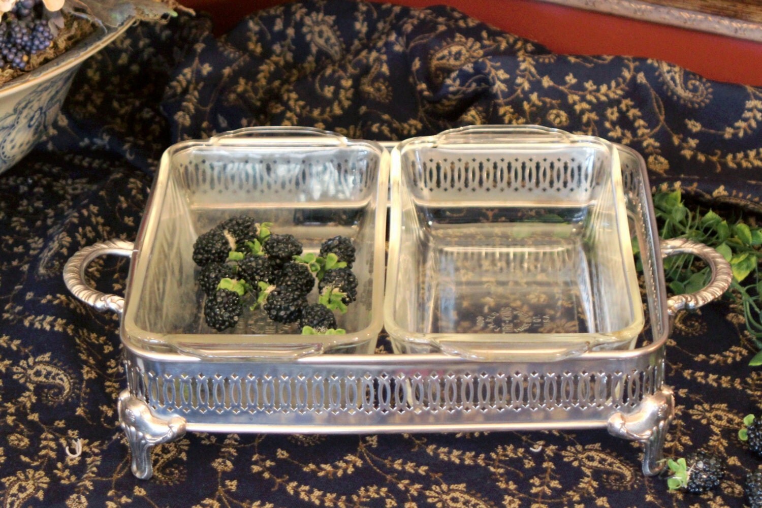 Double Loaf Buffet Stand – Vintage Fire King Glass Loaf Pans – Glass ...