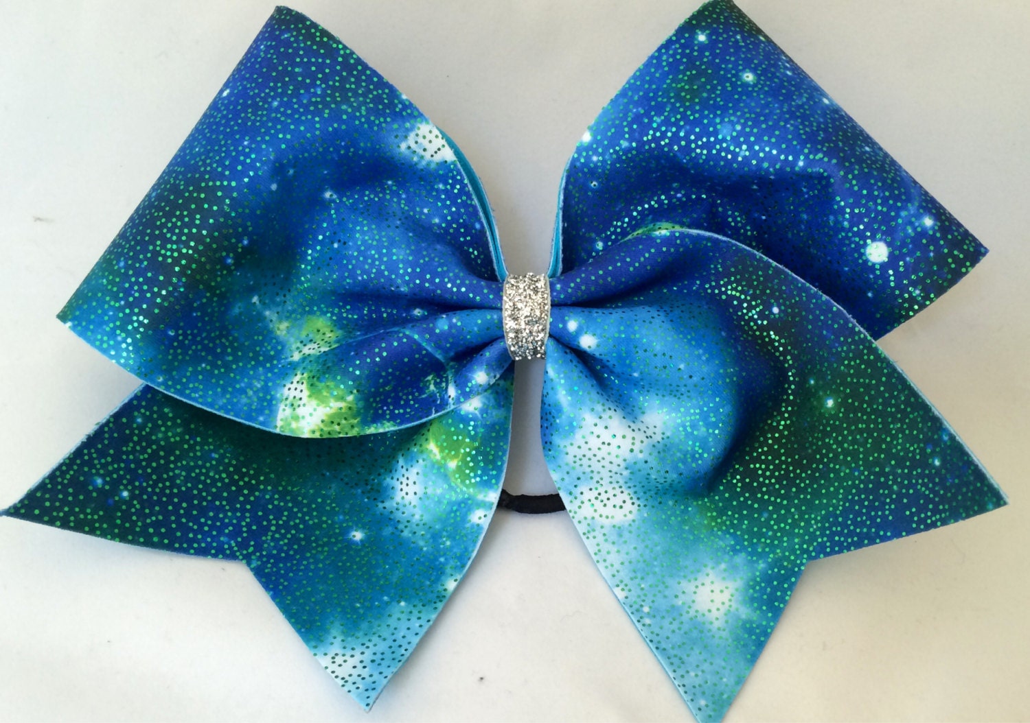 Cheer Bow Blue Galaxy