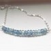 Sapphire necklace September birthstone ombre bar blue silver