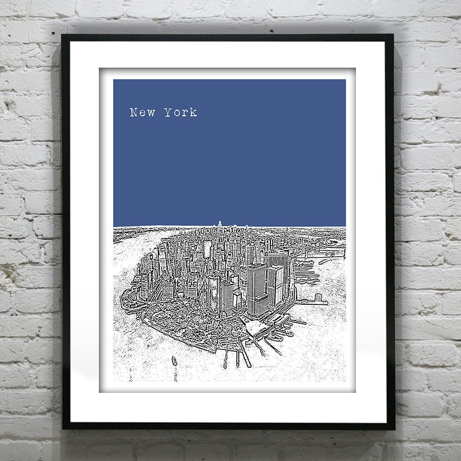 New York City Skyline Art Print Poster NYC NY Version 5