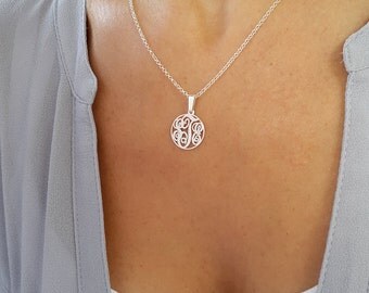Monogram necklace | Etsy
