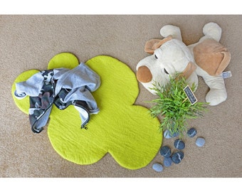 Felt CLOUD RUG LARGE Felt Rug Grey Nursery Rug by StefCollections