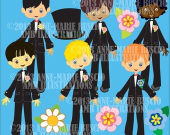 80% OFF Handsome Groom clipart, wedding clipart, commercial use, vector ...