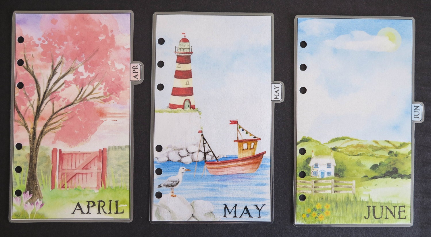 Personal size monthly dividers Jan-Dec