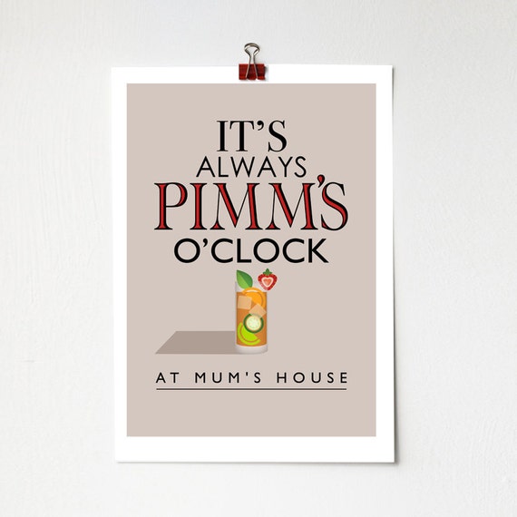 Personalised It's Always Pimm's O'Clock Print A4 by BJEartshop