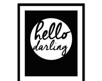 ON SALE Hello Darling Print - Wall Decor - Home Decor - Bedroom Art ...