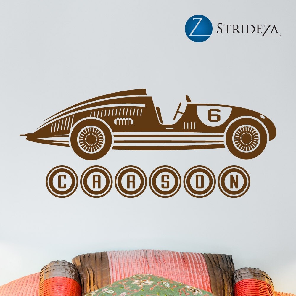 Race car wall decal race car wall art race car decor by Strideza