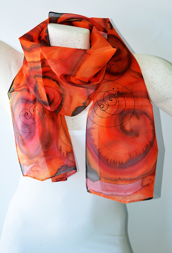Silk scarf handmade unique silk accessories gift idea by PutSvile