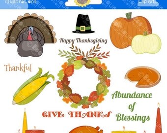 75% OFF Thanksgiving Clipart. Thanksgiving Clip Art for Instant ...