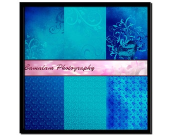 Blue Bubbles Background Bokeh Digital Scrapbook Paper
