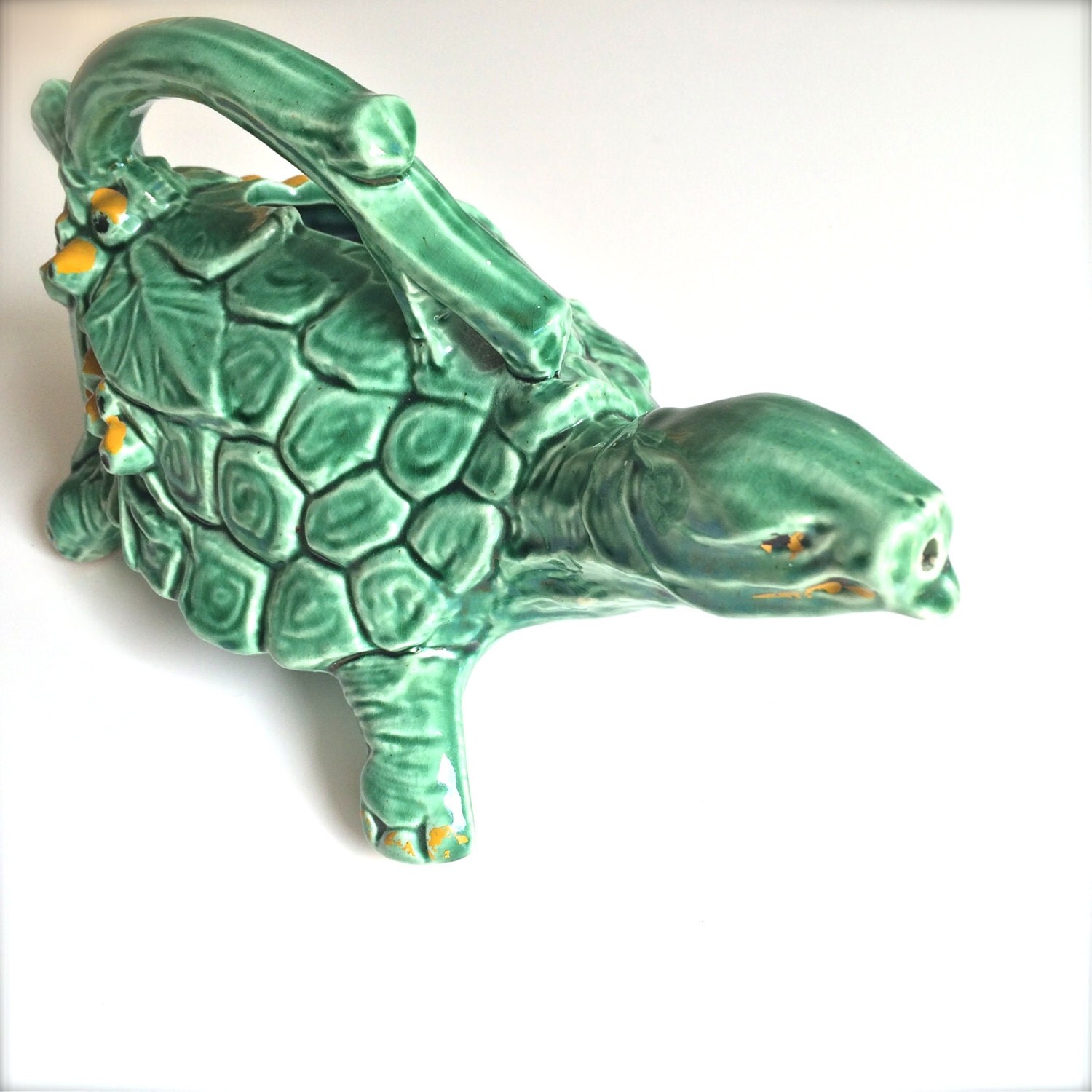 Vintage McCoy Turtle Ceramic Watering Can Sprinkler Water Pot