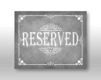 Chalkboard Style RESERVED signs Rustic Collection Print as