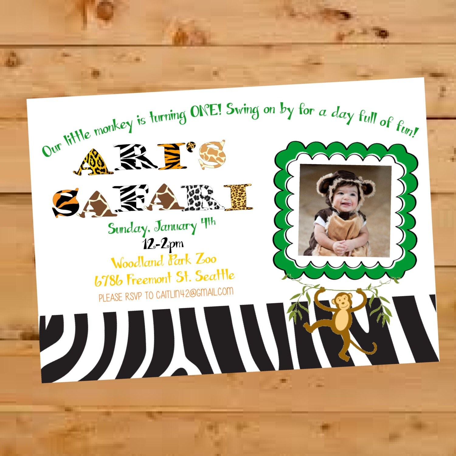Safari Birthday Invite Safari Birthday by TwistedSisterShop