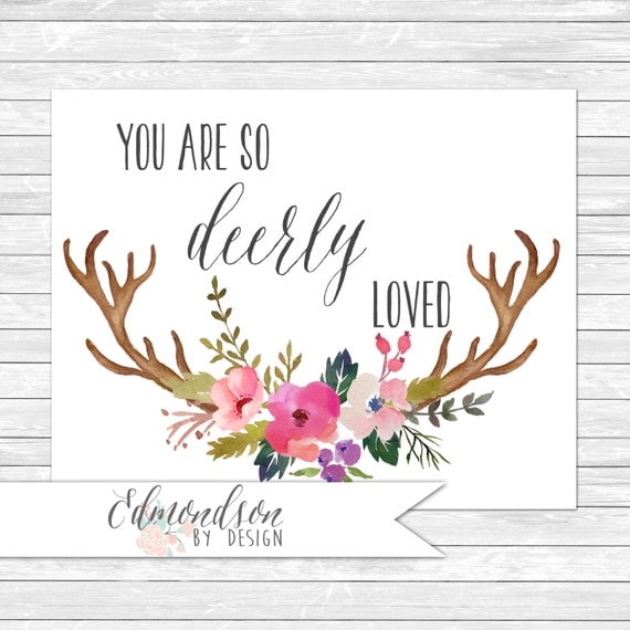 Items similar to You Are So Dearly Loved | Deerly Loved | Valentines ...