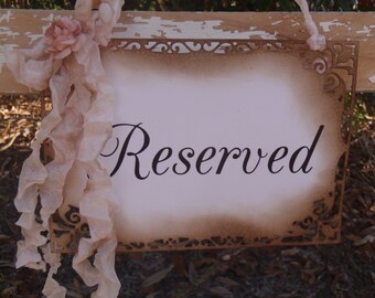 Reserved Sign Blush Pink Rose, Lace Rustic Garden, Shabby, Farmhouse ...