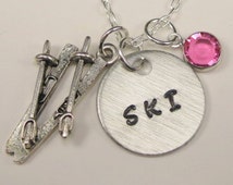 Popular items for skiing necklace on Etsy