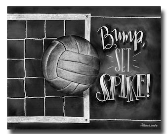 Volleyball art | Etsy