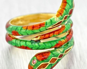 Unique enamel snake ring related items | Etsy