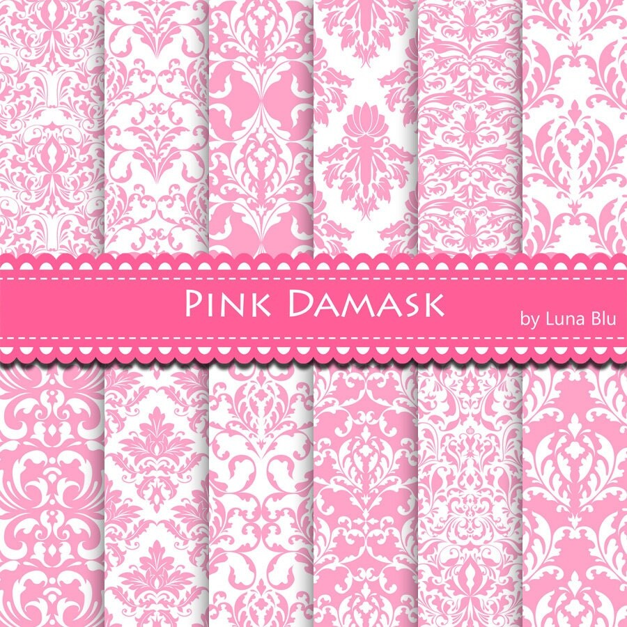 New Item added to my shop:Pink Damask Digital Paper: “Pink Damask ...