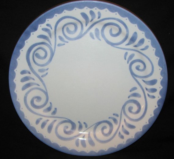 Corelle OCEANVIEW Dinner Plate Blue Scrolls Dots Dinnerware