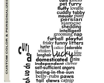 Popular items for cat word art on Etsy