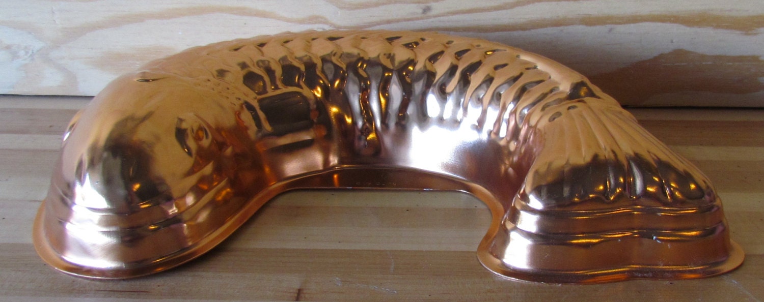 Vintage copper fish cake pan, jello or pate’ mold, vintage kitchen ...