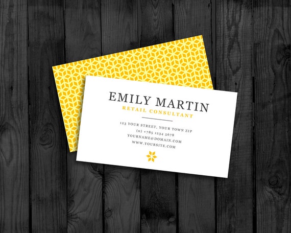 Printable DIY Business Card Template Premade by PandaPawGraphics