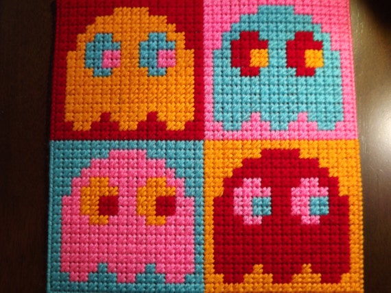 Pac-Man Ghosts Pop-Art Plastic Canvas Panel