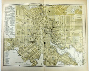 Popular items for map of baltimore on Etsy
