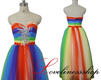 Popular items for rainbow prom on Etsy