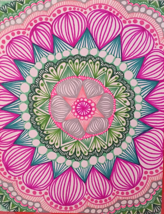 Items similar to Zentangle - A Colorful Rose on Etsy